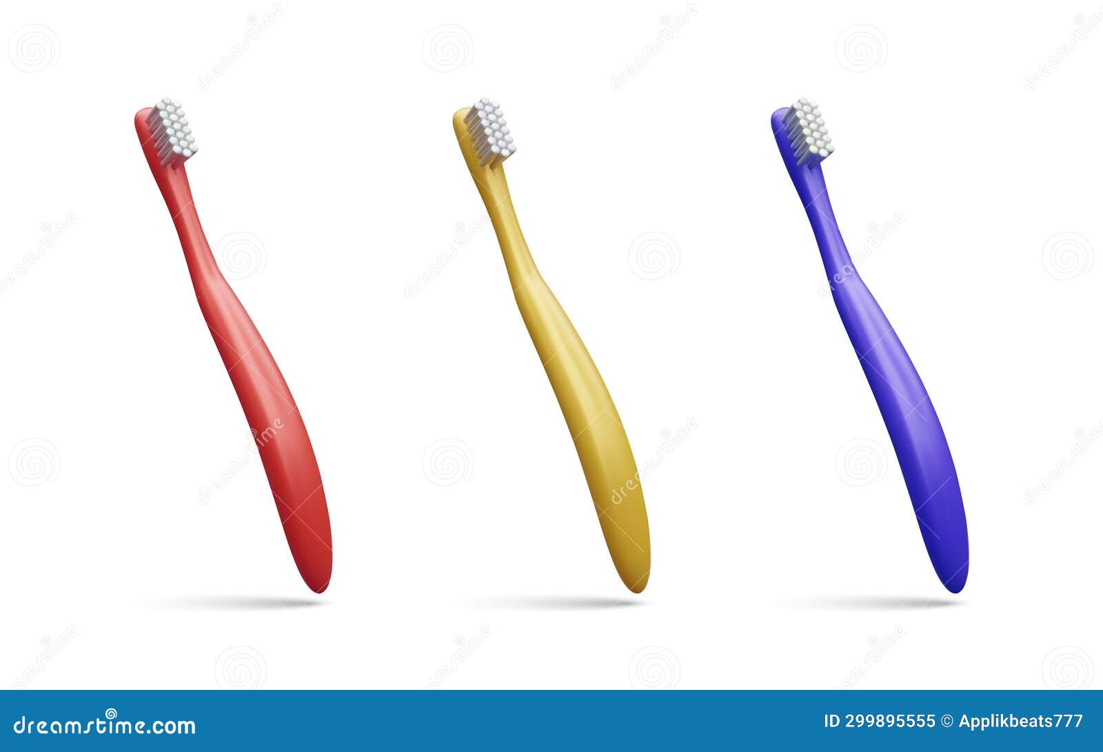 Set of Realistic Toothbrush Isolated on White Background. Vector ...