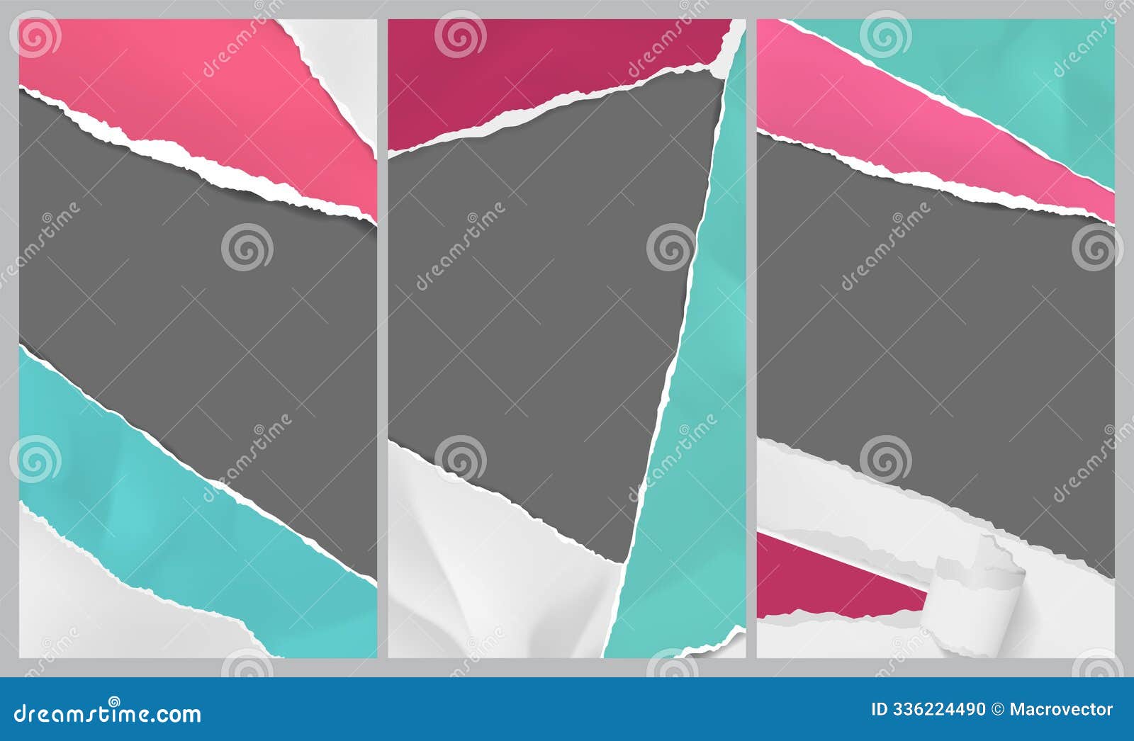 Realistic Torn Paper Style Infographic Design Template Eps10 Vector ...