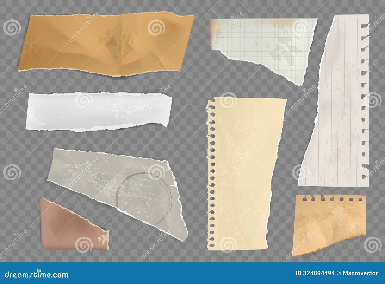 Realistic, Torn, Ripped Strip Of Dark Grey Paper With A Light Shadow On ...