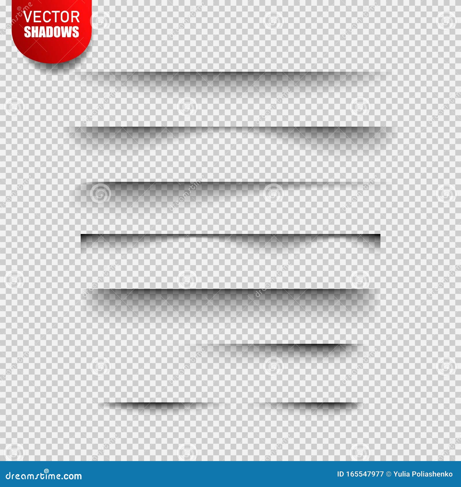 Set of Realistic Transparent Shadow Effects Stock Vector - Illustration ...