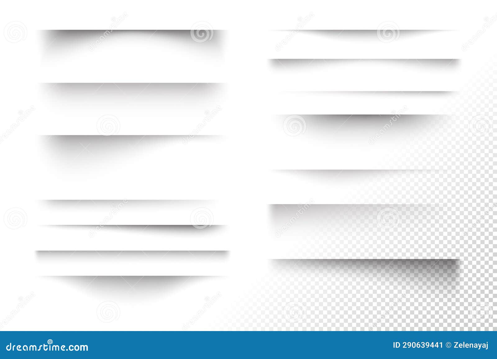 Set of Realistic Transparent Soft Shadow Effects. Stock Illustration ...