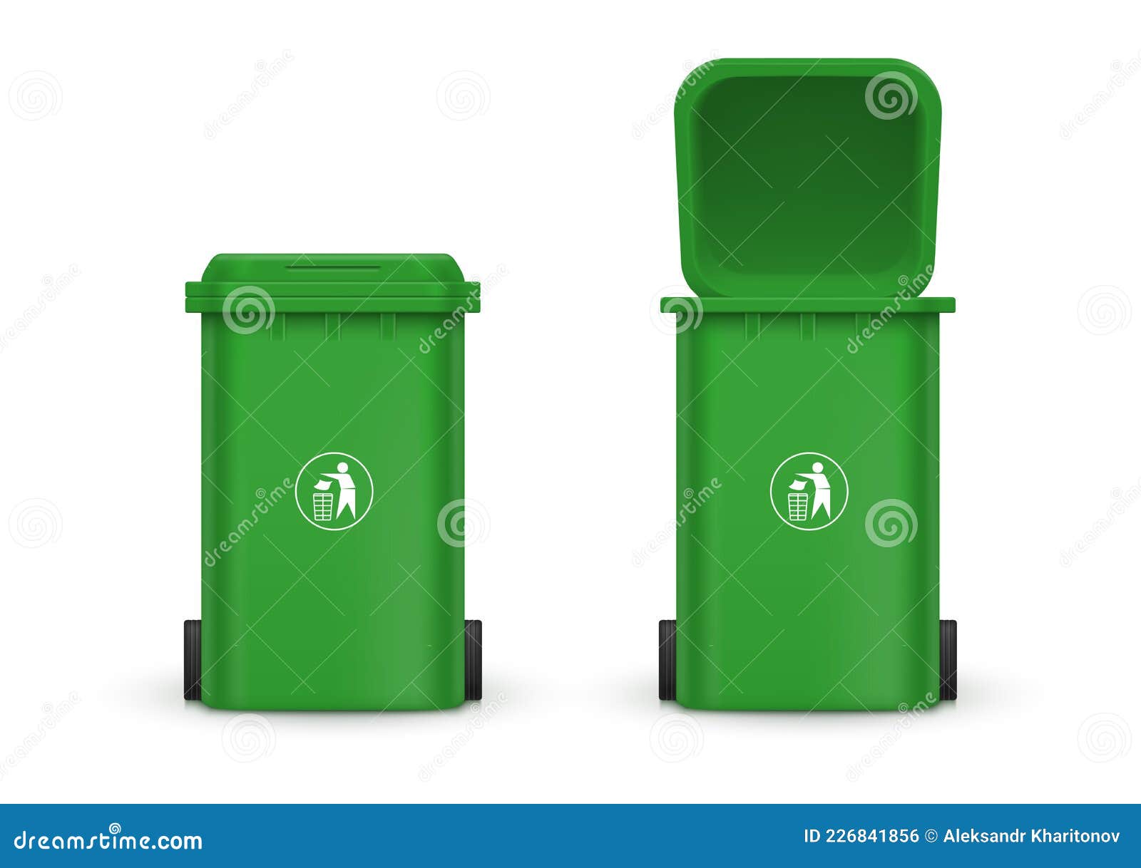 Realistic Trash For Paper Waste. Vector Illustration Isolated On White ...