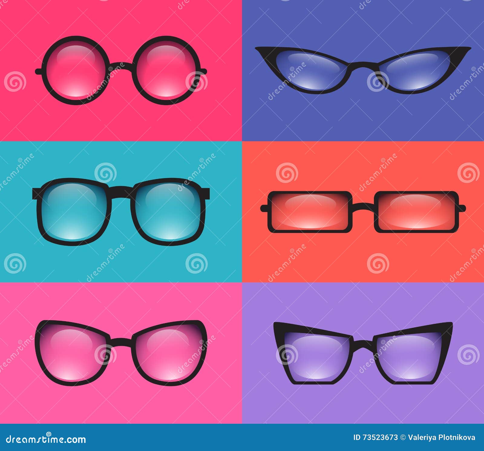 Set Realistic Various Spectacles. Stock Vector - Illustration of care ...