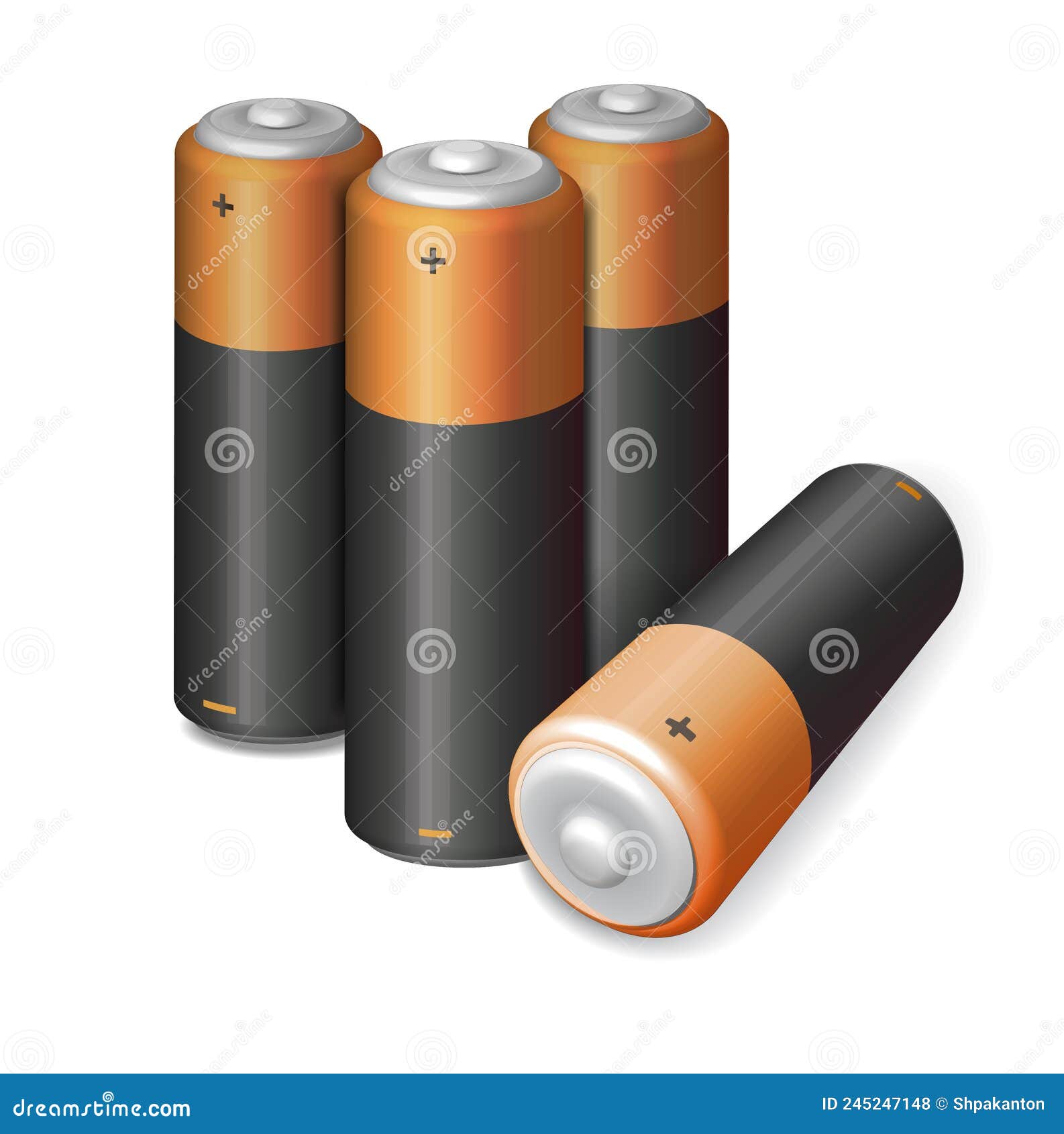 Set of Realistic Vector Batteries, Vector 3D Illustration for Your ...