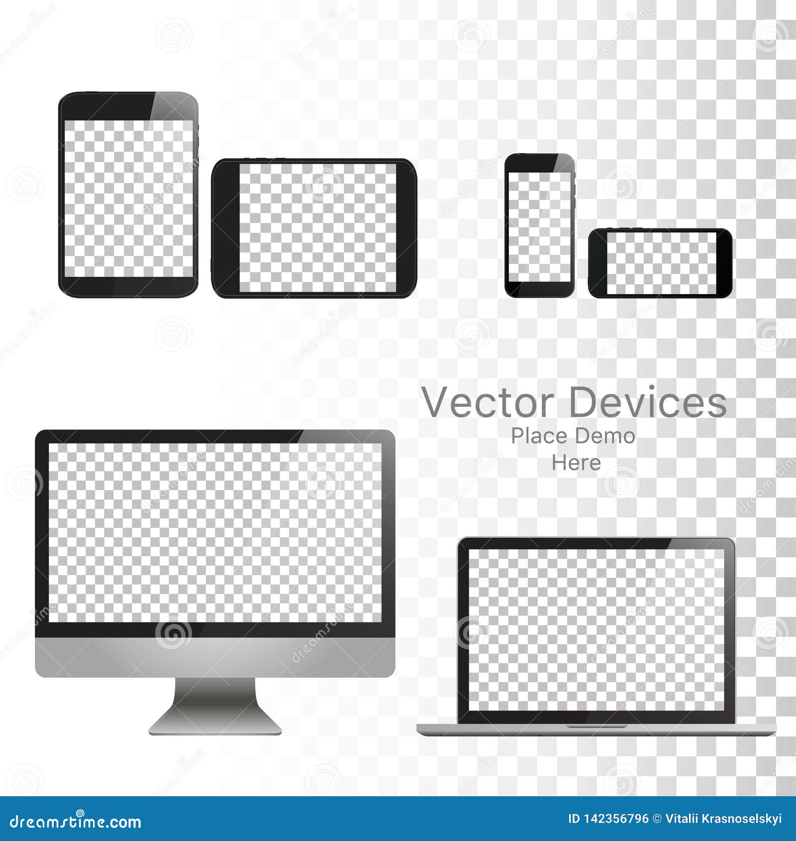 Set Realistic Vector Devices On A Isolated White Background. Vector ...