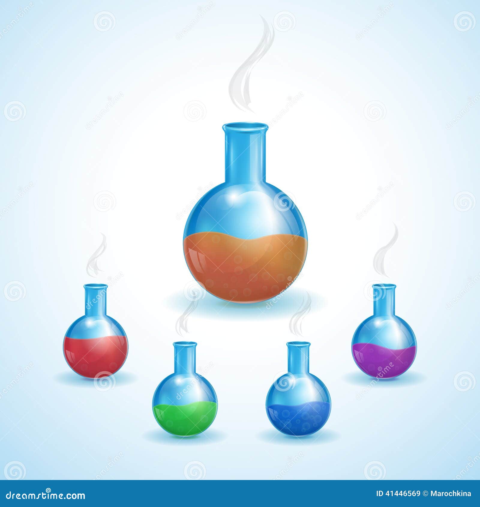 Set Realistic Vector Flasks Stock Vector - Illustration of biochemistry ...