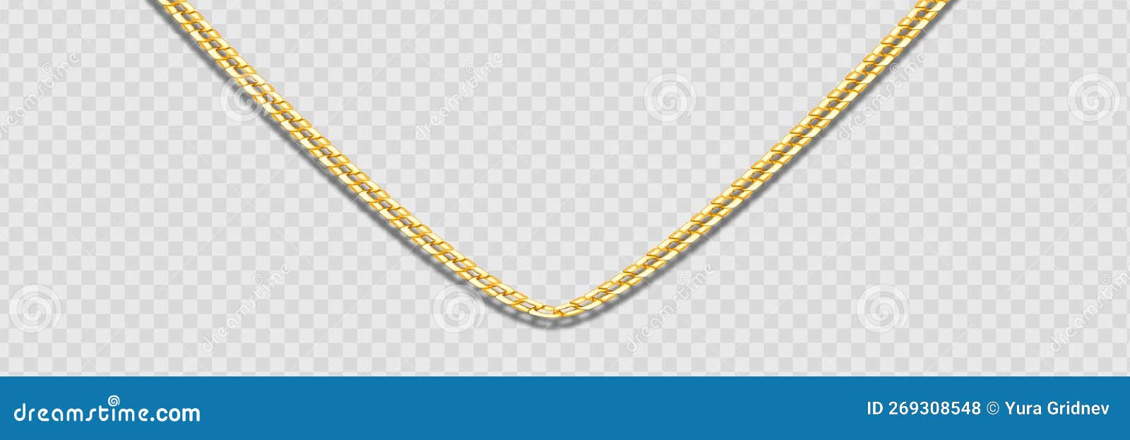 Set of Realistic Vector Golden Chains. Vector Illustration of Gold ...