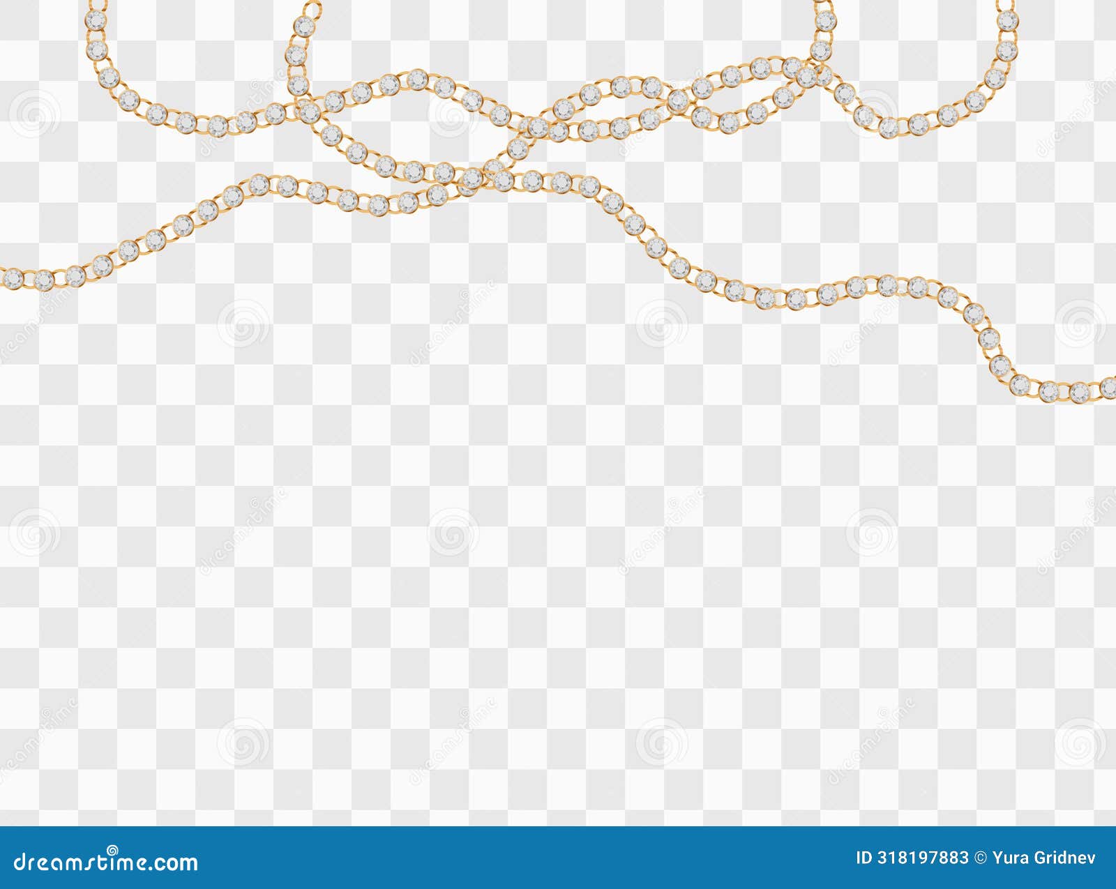 Set of Realistic Vector Golden Chains. Vector Illustration of Gold ...
