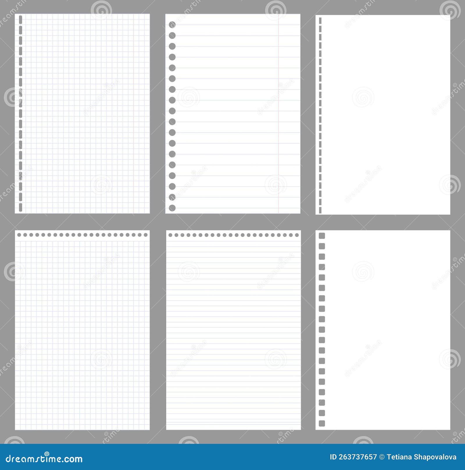Set of Realistic Vector Illustration of Blank Sheets of Square and ...