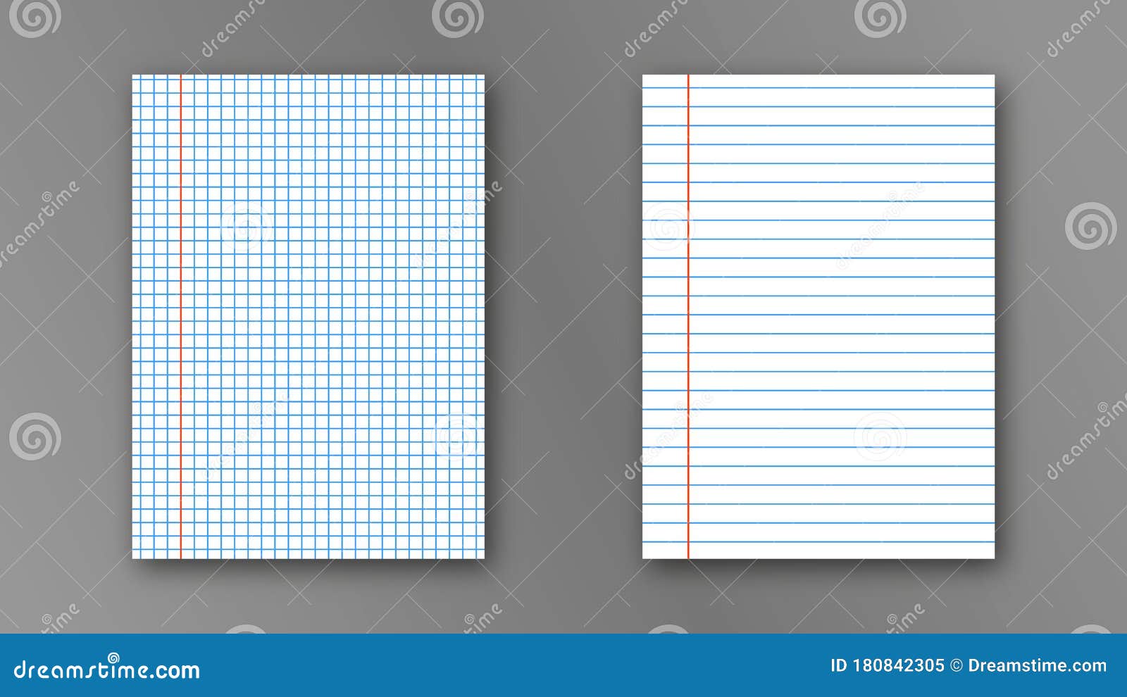 Set of Realistic Vector Illustration of Blank Sheets of Square and ...