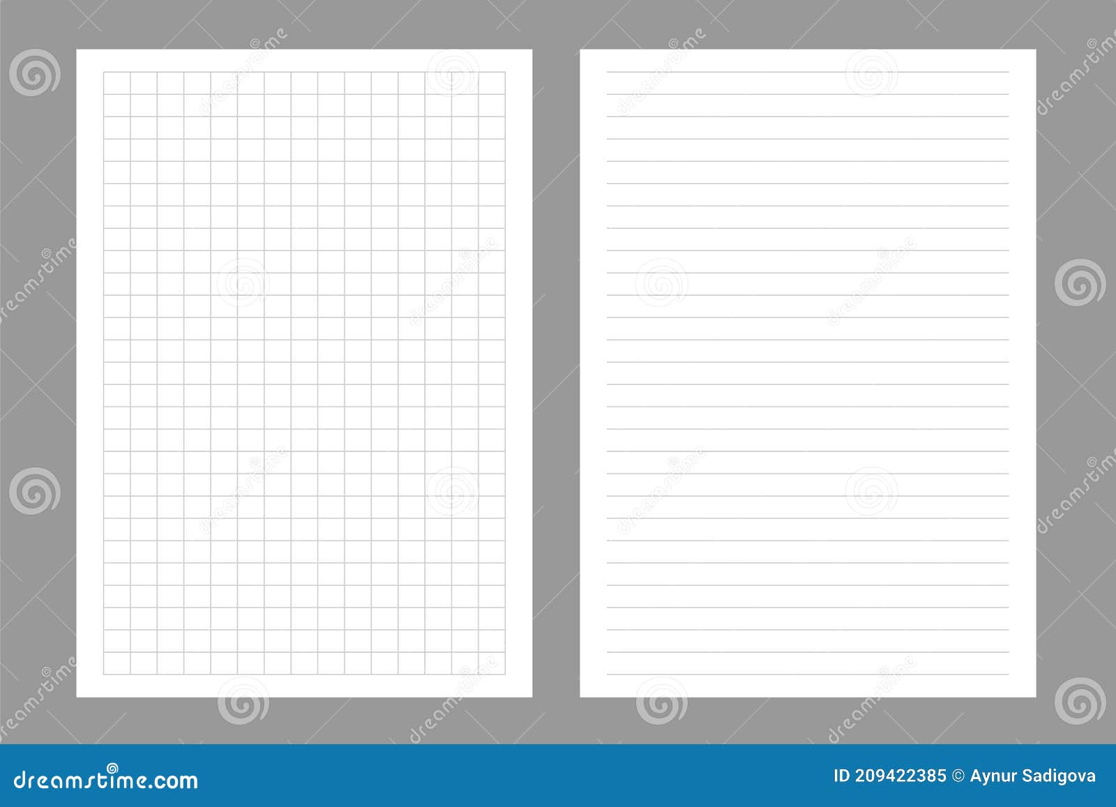 Set of Realistic Vector Illustration of Blank Sheets of Square and ...