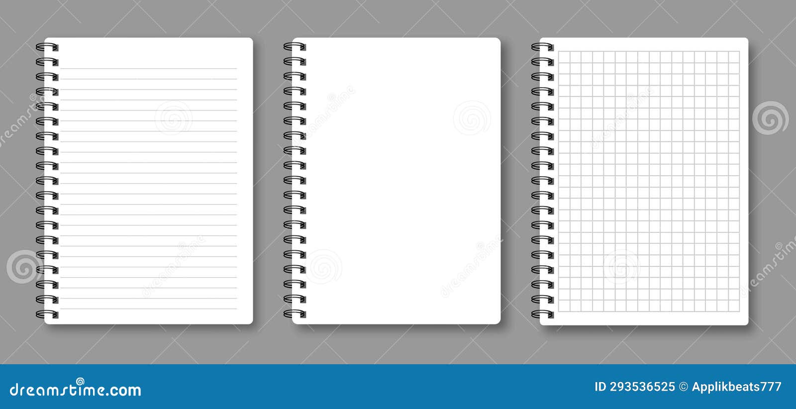 Set of Realistic Vector Illustration Notebook Memo Notepad Templates ...