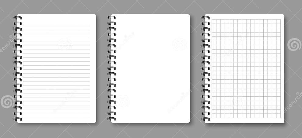 Set of Realistic Vector Illustration Notebook Memo Notepad Templates ...