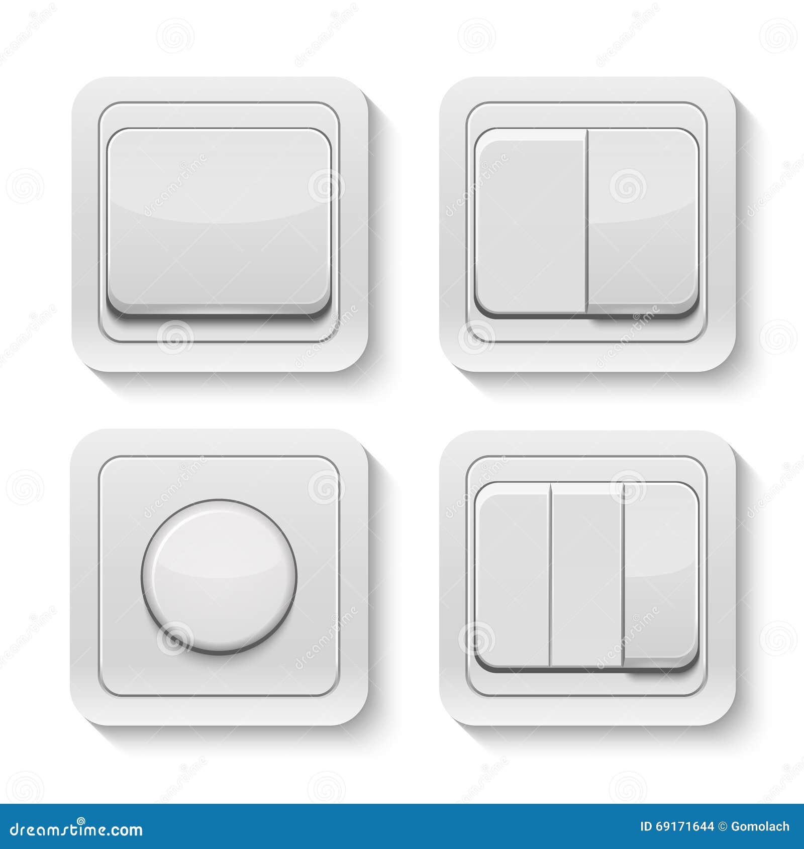 Set of Realistic Vector Switches. Stock Vector - Illustration of ...