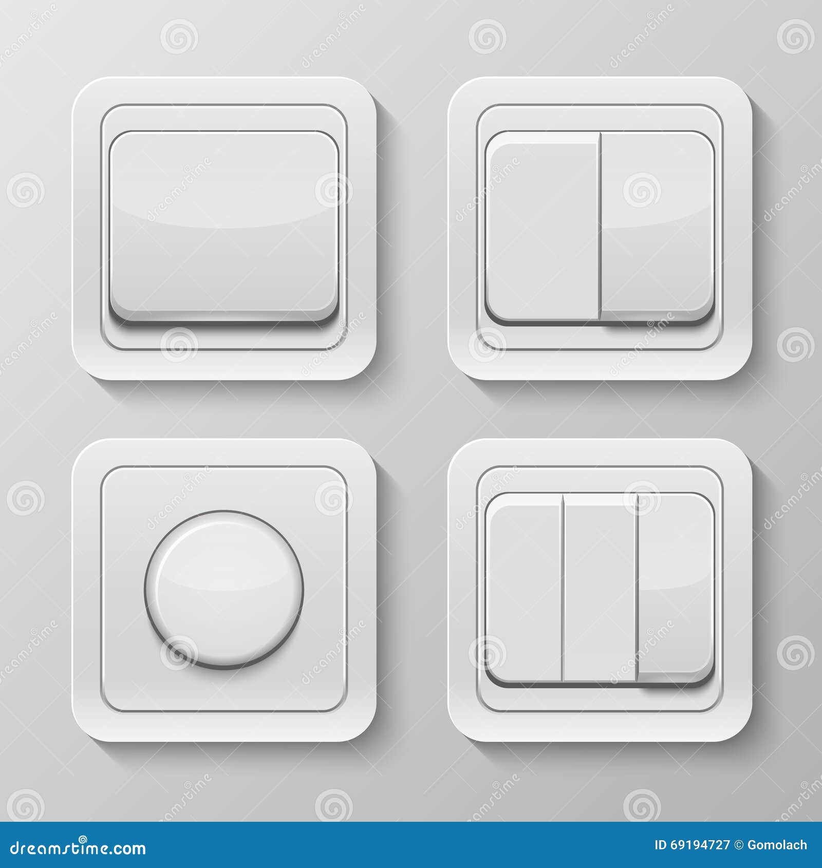 Set of Realistic Vector Switches. Stock Vector - Illustration of ...