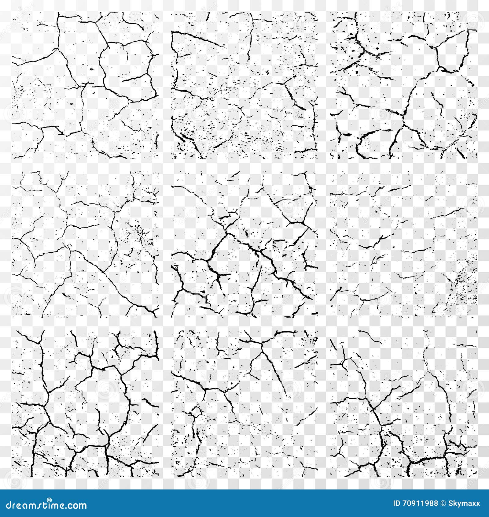 Wall Cracks Isolated On Transparent Background. Fracture Surface Ground ...