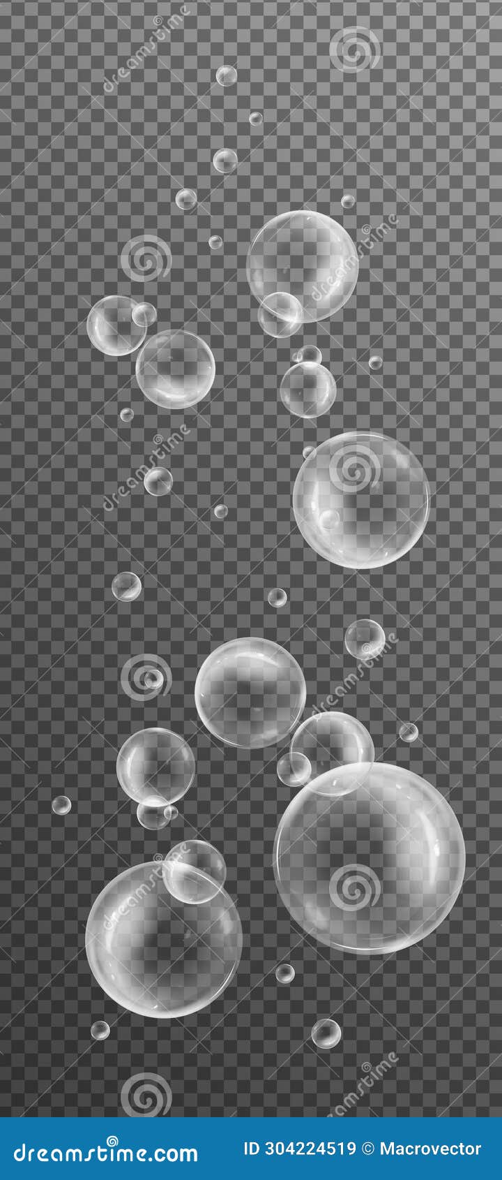 Set of Realistic Water Bubbles Stock Illustration - Illustration of ...