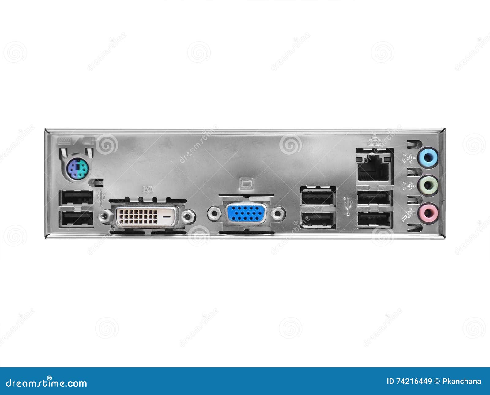 Set of rear panel computer stock image. Image of electronic - 74216449