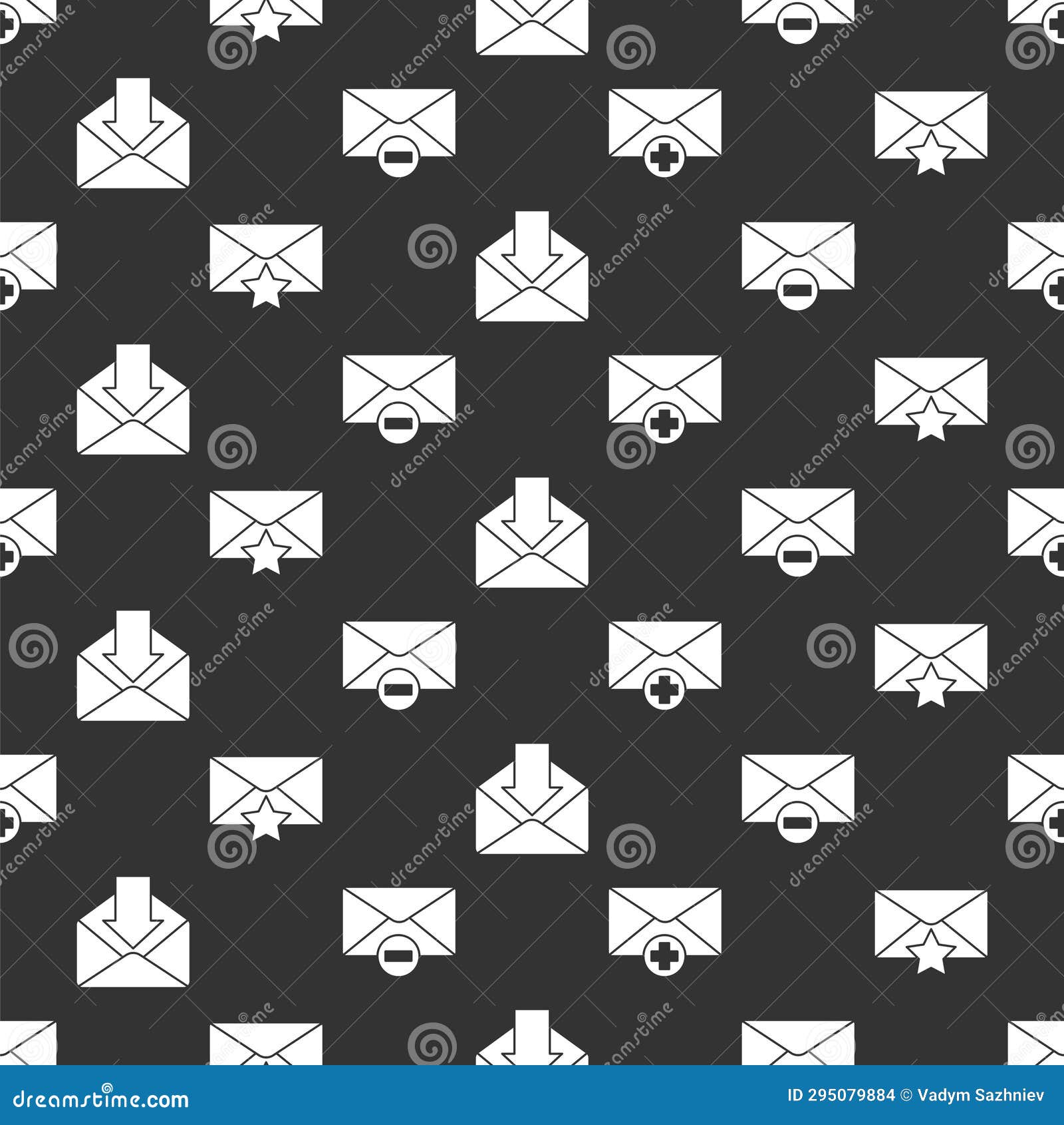 Set Received Message Concept, Envelope with Star, Envelope and Delete ... Set Received Message Concept, Envelope with Star, Envelope and Delete ...