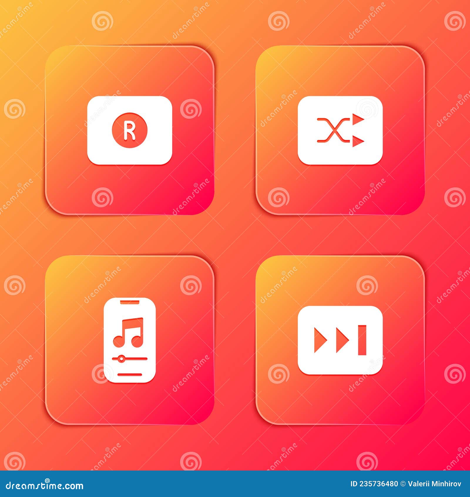 Set Record Button, Arrow Shuffle, Music Player and Fast Forward Icon ...