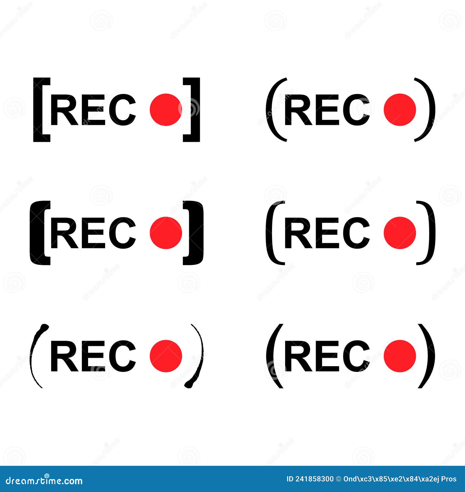 Set of Recording Sign Button, Red App Panel, Rec, Vector Symbol ...
