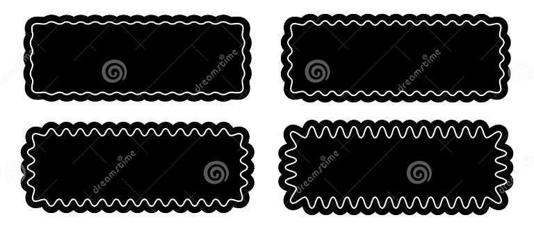 Set of Rectangle Frames with Wiggly Edges. Rectangular Shapes with ...