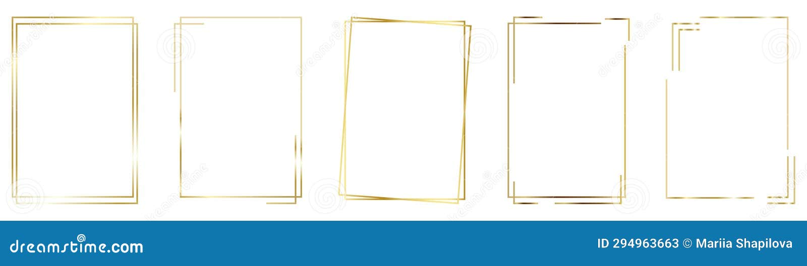 Set of Rectangle Gold Frames Stock Vector - Illustration of painting ...