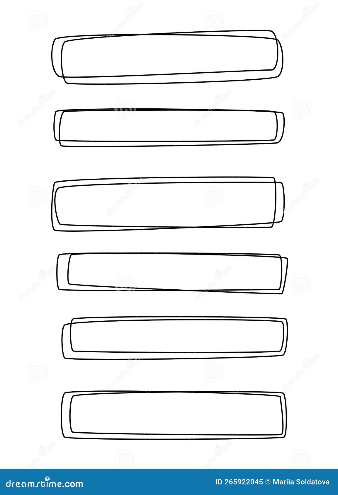 Set of Rectangle Highlight Imitation Hand Drawn Stock Vector ...