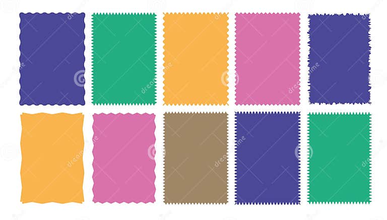 Set of Rectangle Shape Squiggle Frames with Zigzag Edge Stock Vector ...