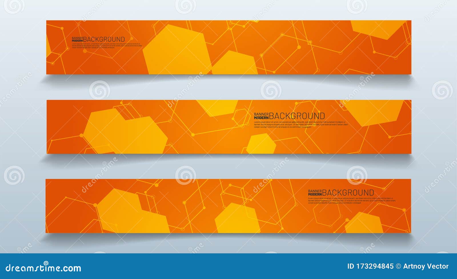 Set Rectangular Banner Background. Modern Abstract Vector Design Stock ...