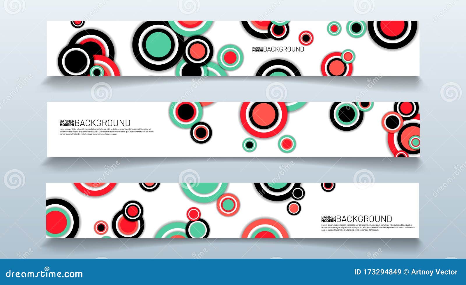Set Rectangular Banner Background. Modern Abstract Vector Design Stock ...