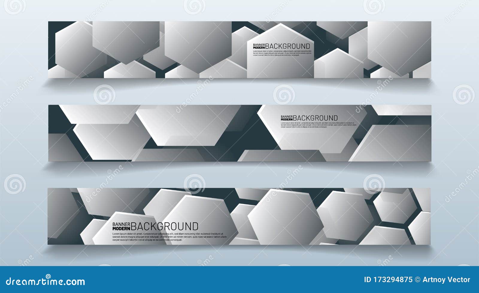 Set Rectangular Banner Background. Modern Abstract Vector Design Stock ...