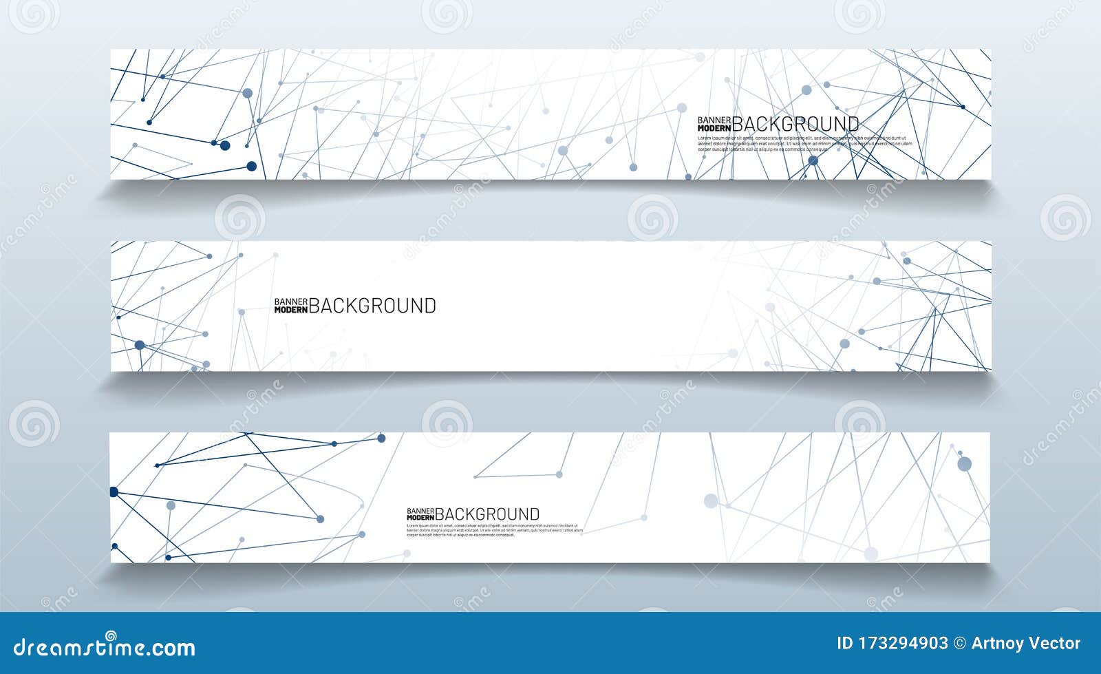 Set Rectangular Banner Background. Modern Abstract Vector Design Stock ...