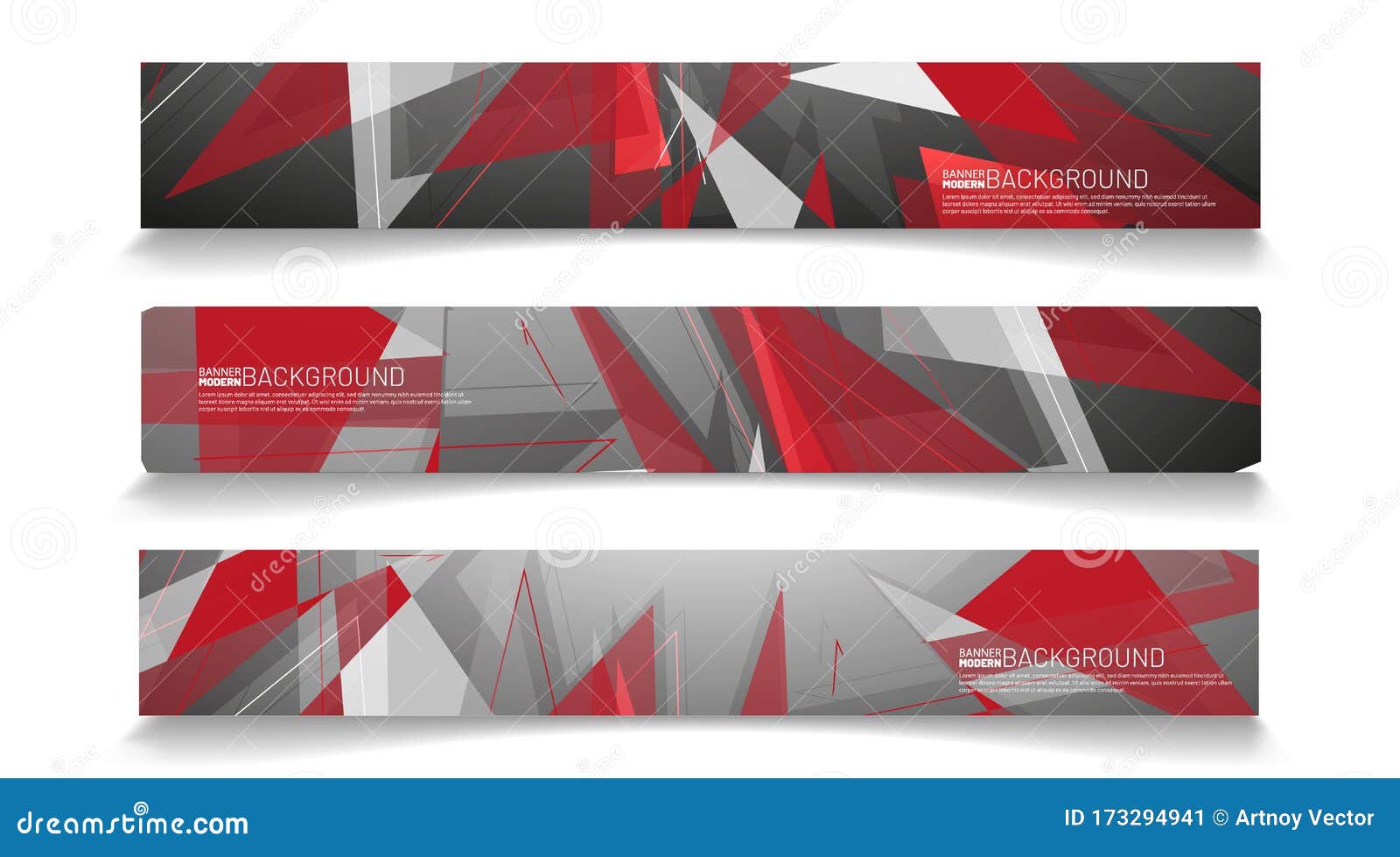 Set Rectangular Banner Background. Modern Abstract Vector Design Stock ...