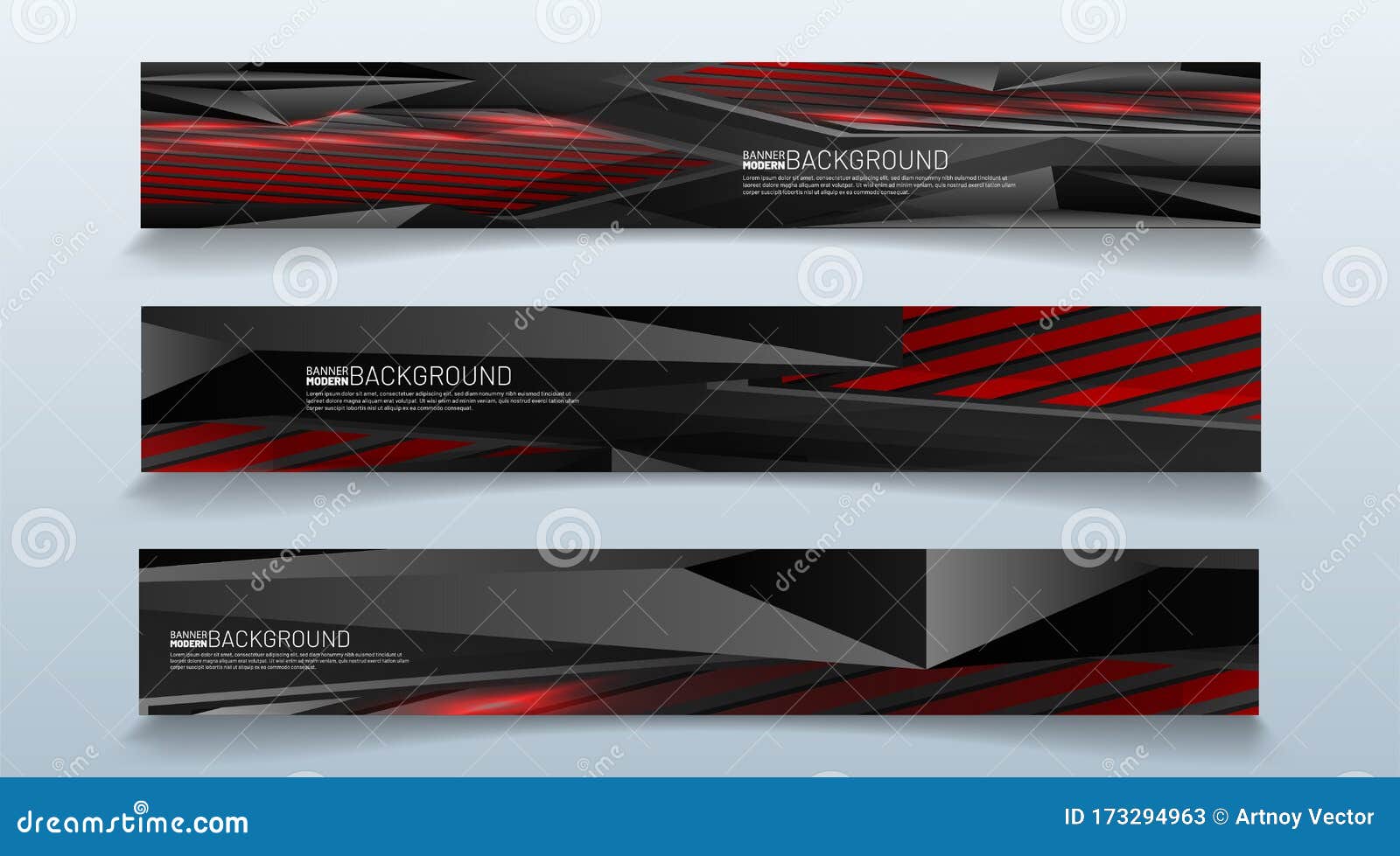 Set Rectangular Banner Background. Modern Abstract Vector Design Stock ...