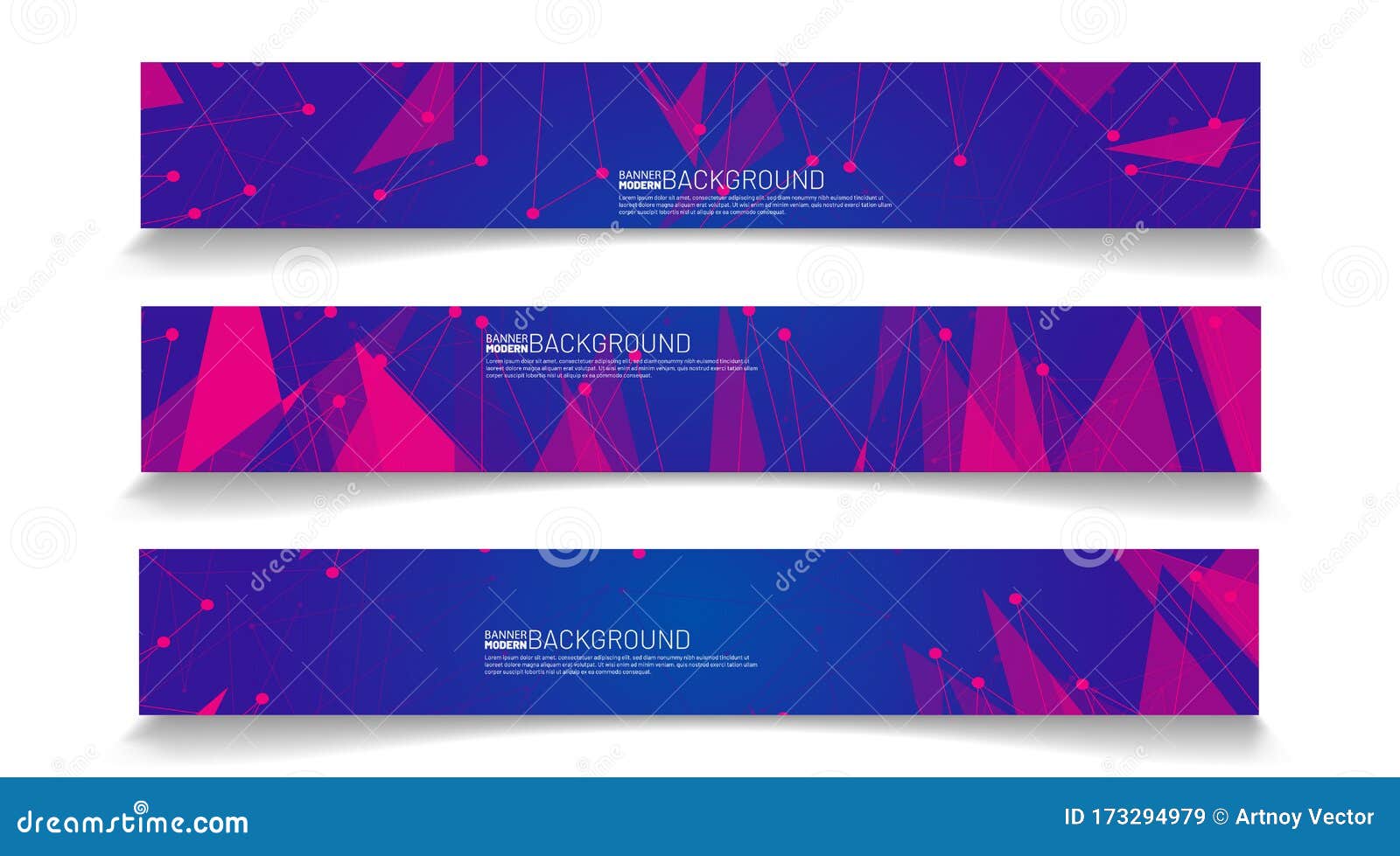 Set Rectangular Banner Background. Modern Abstract Vector Design Stock ...