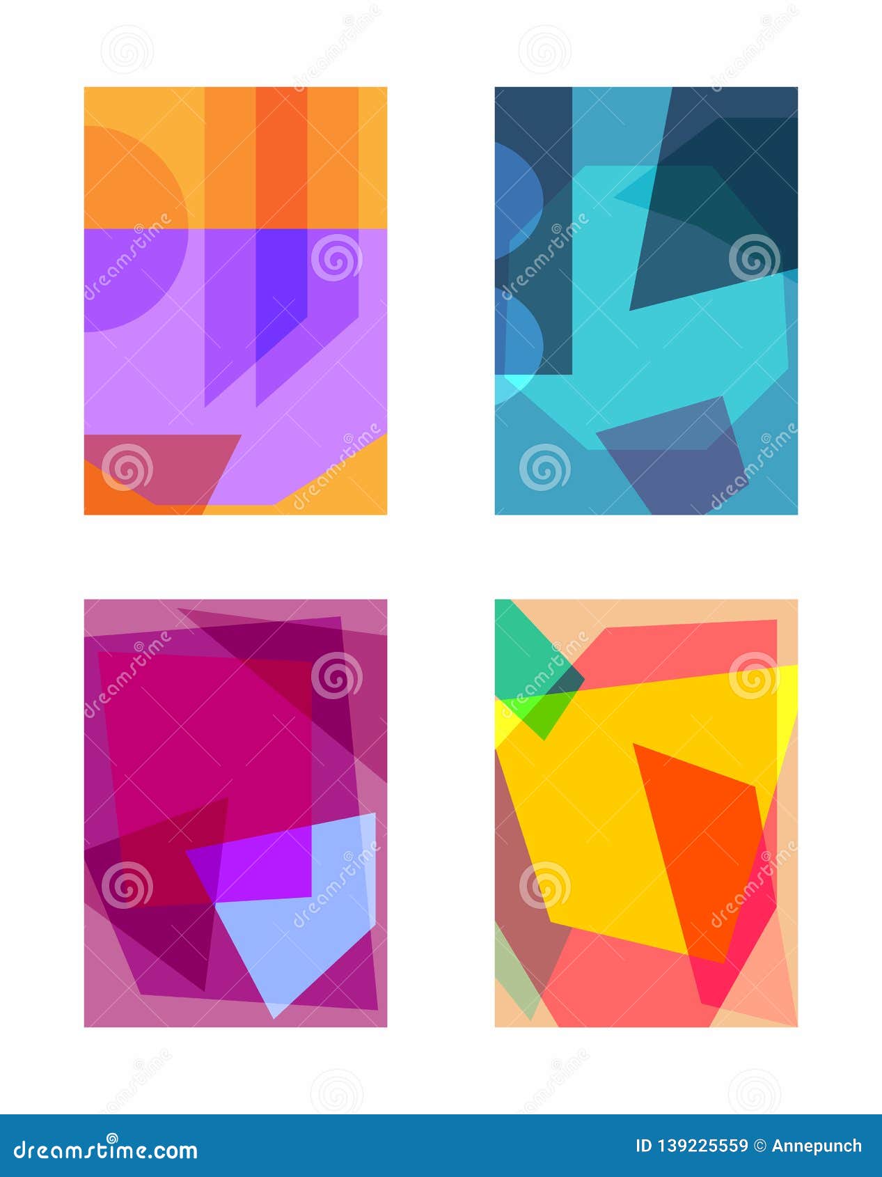 Set of Rectangular Colorful Backgrounds with Transparency. Collection ...