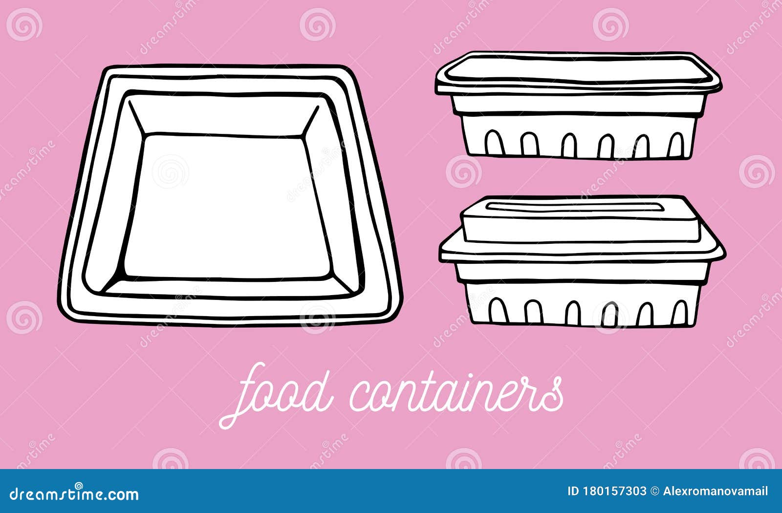 Set of Rectangular Food Containers in Different Points of View. from ...