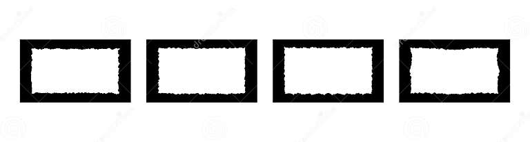 Set of Rectangular Frames with Ripped Inner Borders. Collection of Torn ...