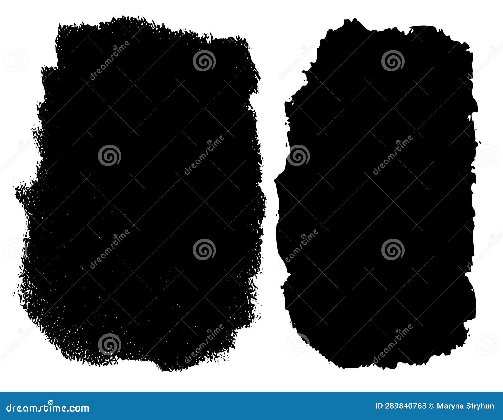 Set of Rectangular Grunge Background Templates. Vector Black ...
