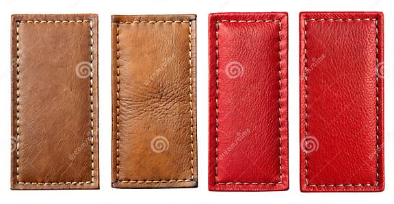 A Set of Rectangular Leather Signs on a White Background Stock Photo ...