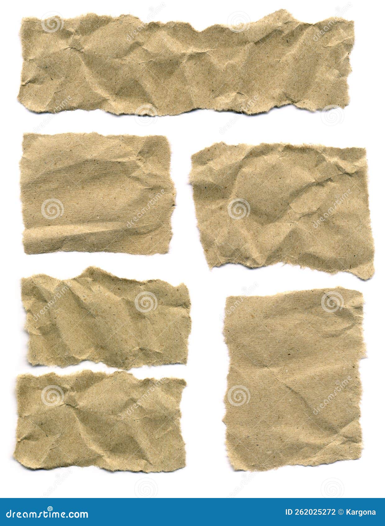 Set of Rectangular Pieces of Brown Paper with Torn Edges As a ...