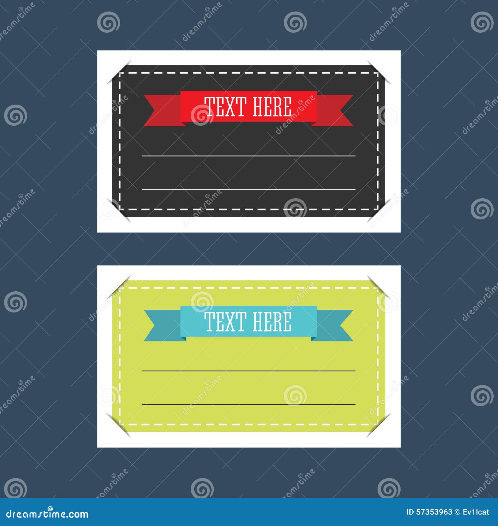 Set of Rectangular Tags with Ribbons Stock Vector - Illustration of ...