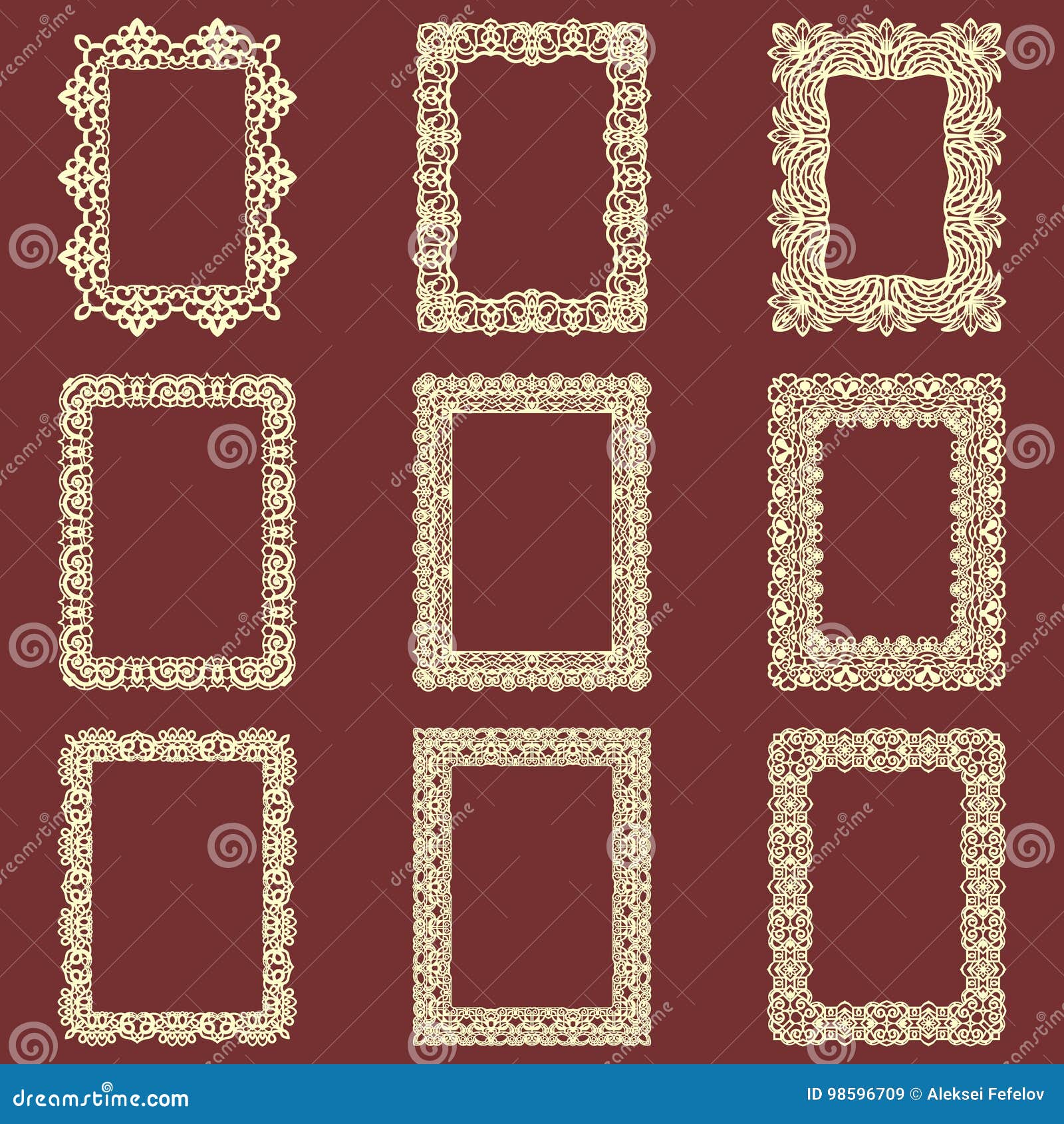 Vintage Frames Set Isolated Elements Stock Illustrations – 3,770 ...