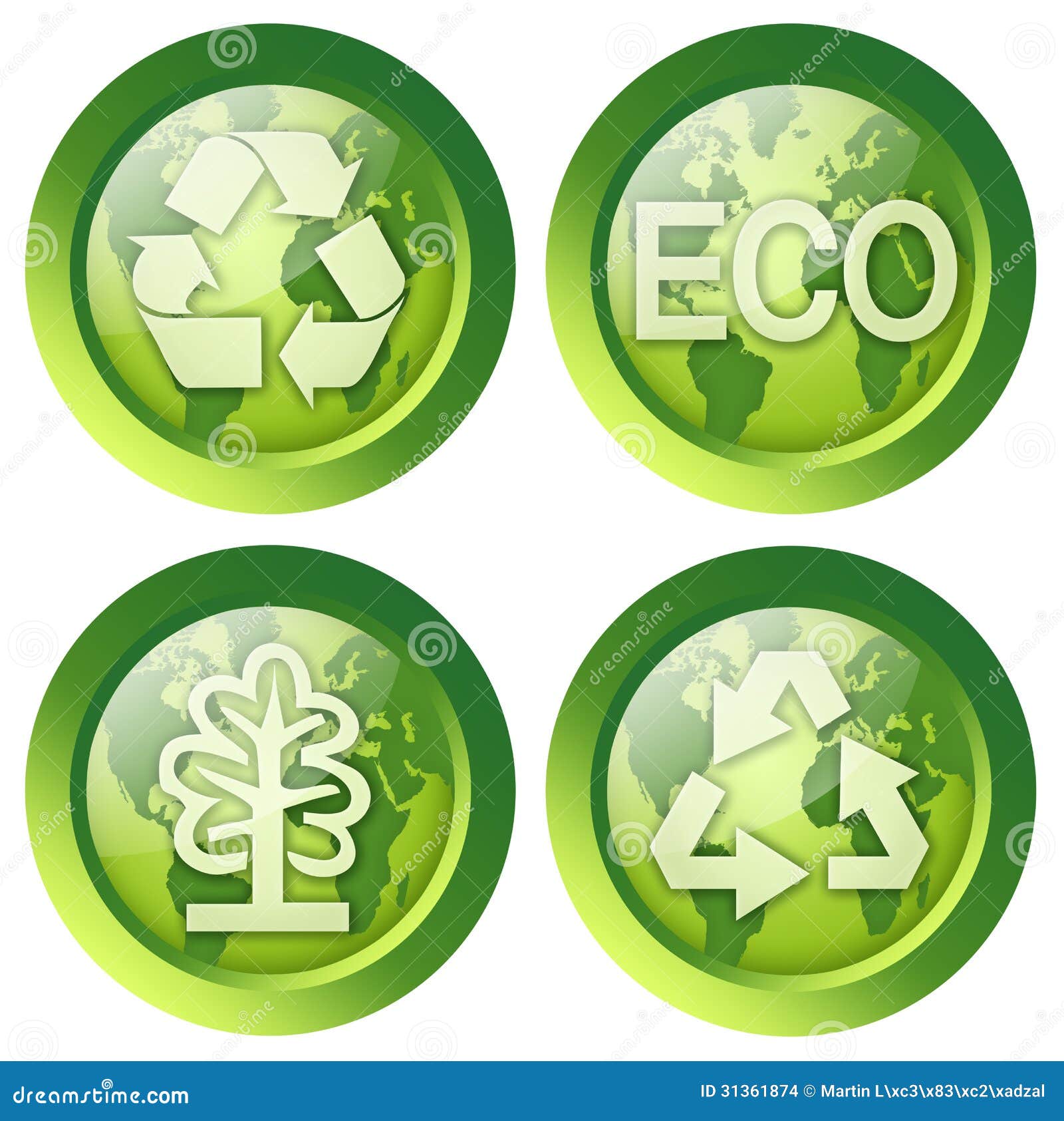 Set of recycle buttons stock illustration. Illustration of reserve ...