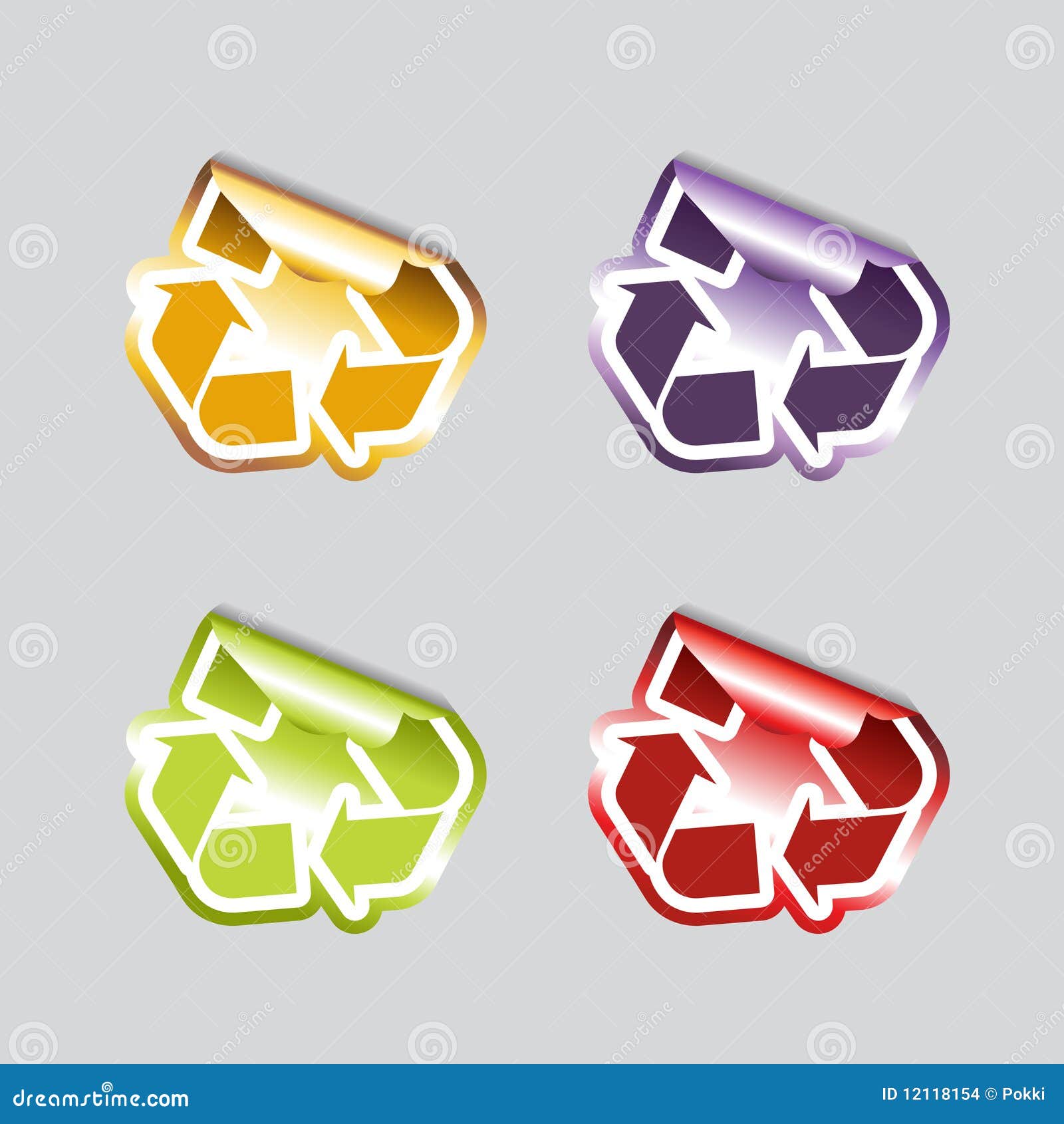 Set of recycle icons. stock vector. Illustration of sticker - 12118154