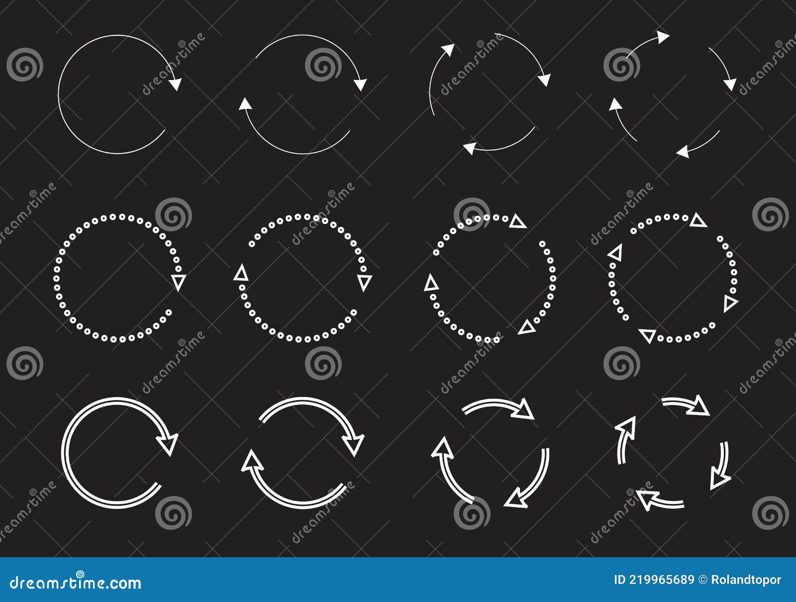 Set Recycle Icons. Label Template. Eco Circle Arrows. Vector Icons ...