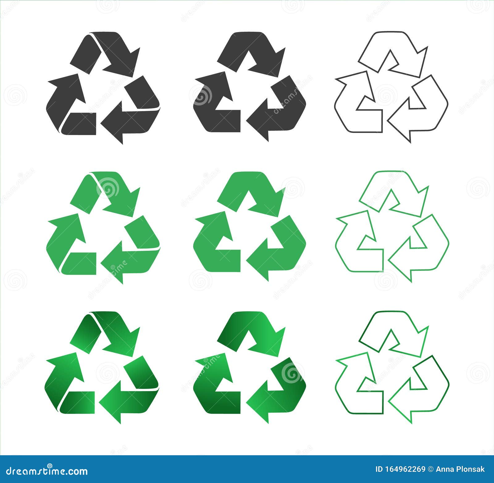 Set Recycle Icons. Vector Icon Stock Illustration - Illustration of ...