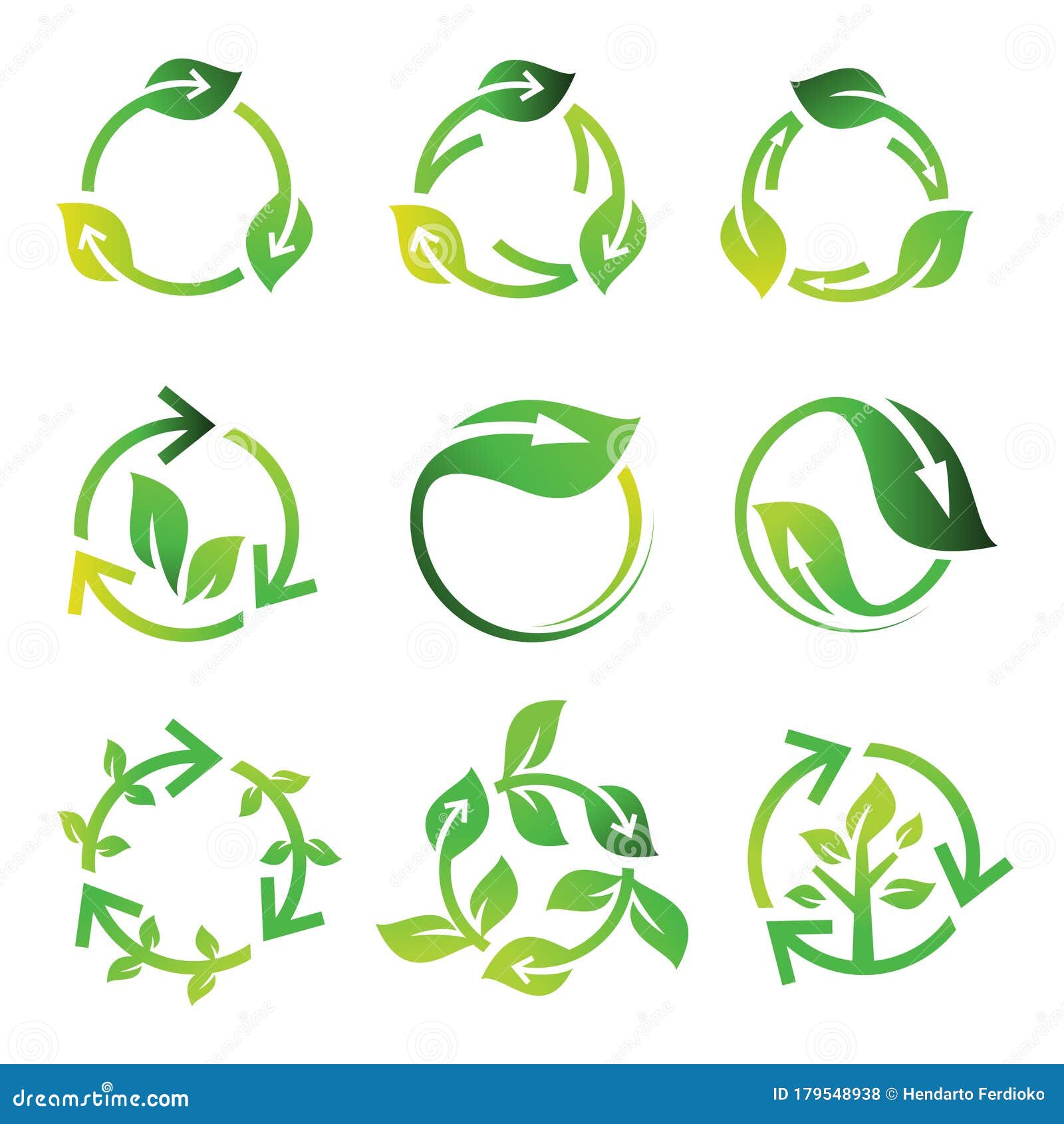 Recycle Leaf Logo . Green Cycle Logo Design Vector . Nature Leaf Logo ...