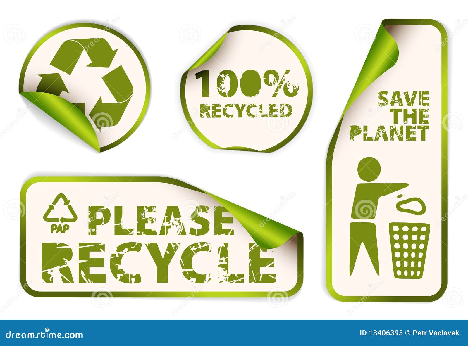 Set of Recycled Labels Badges and Stickers Stock Vector - Illustration ...